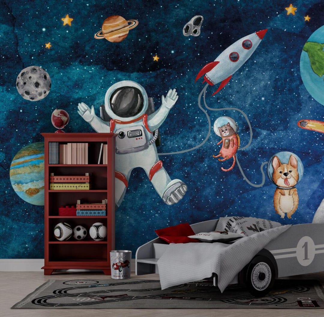 Cute Astronauts in Space Wallpaper, Planets in Outer Space Wallpaper ...