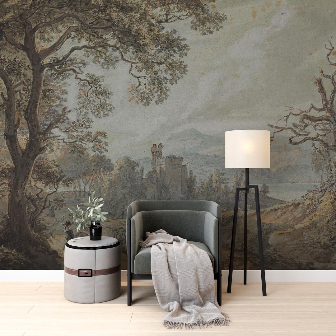 Forest Path Mural Wallpaper: Enchanting Tree Scene, Peel and Stick - Etsy