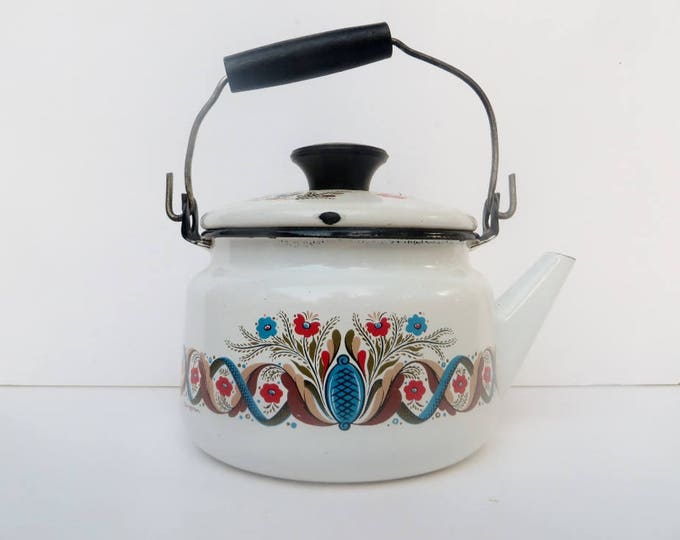 Mid Century Teapot Berggreen Enamelware Tea Pot - Etsy