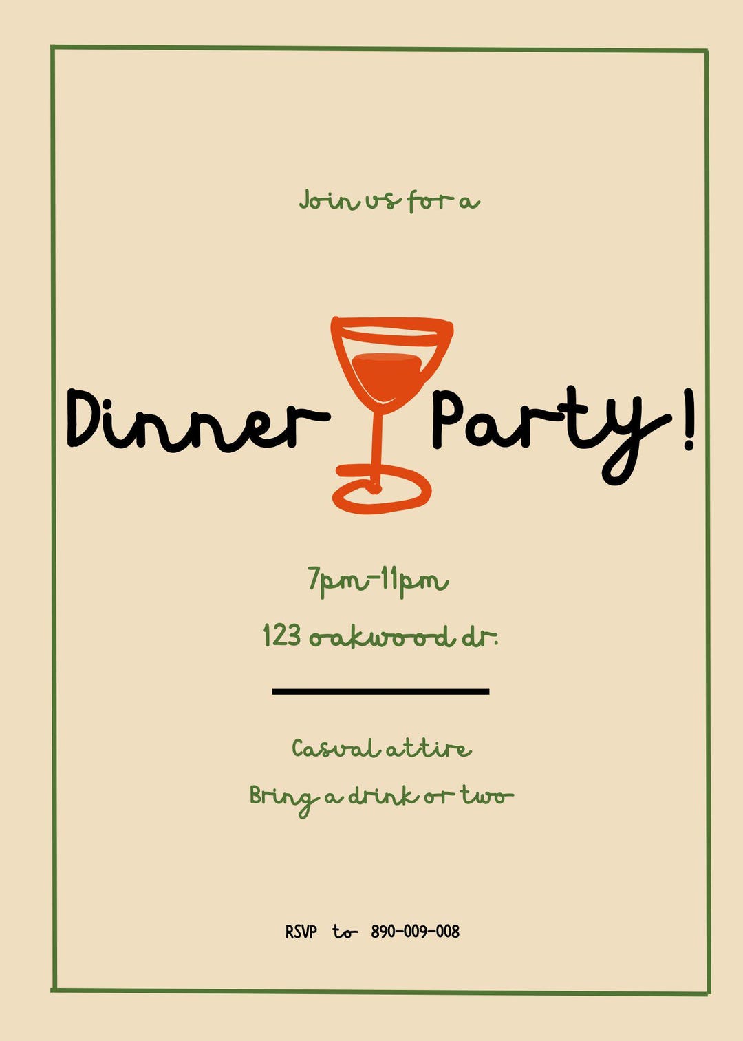 Dinner Party! Custom Invitation Template - Etsy