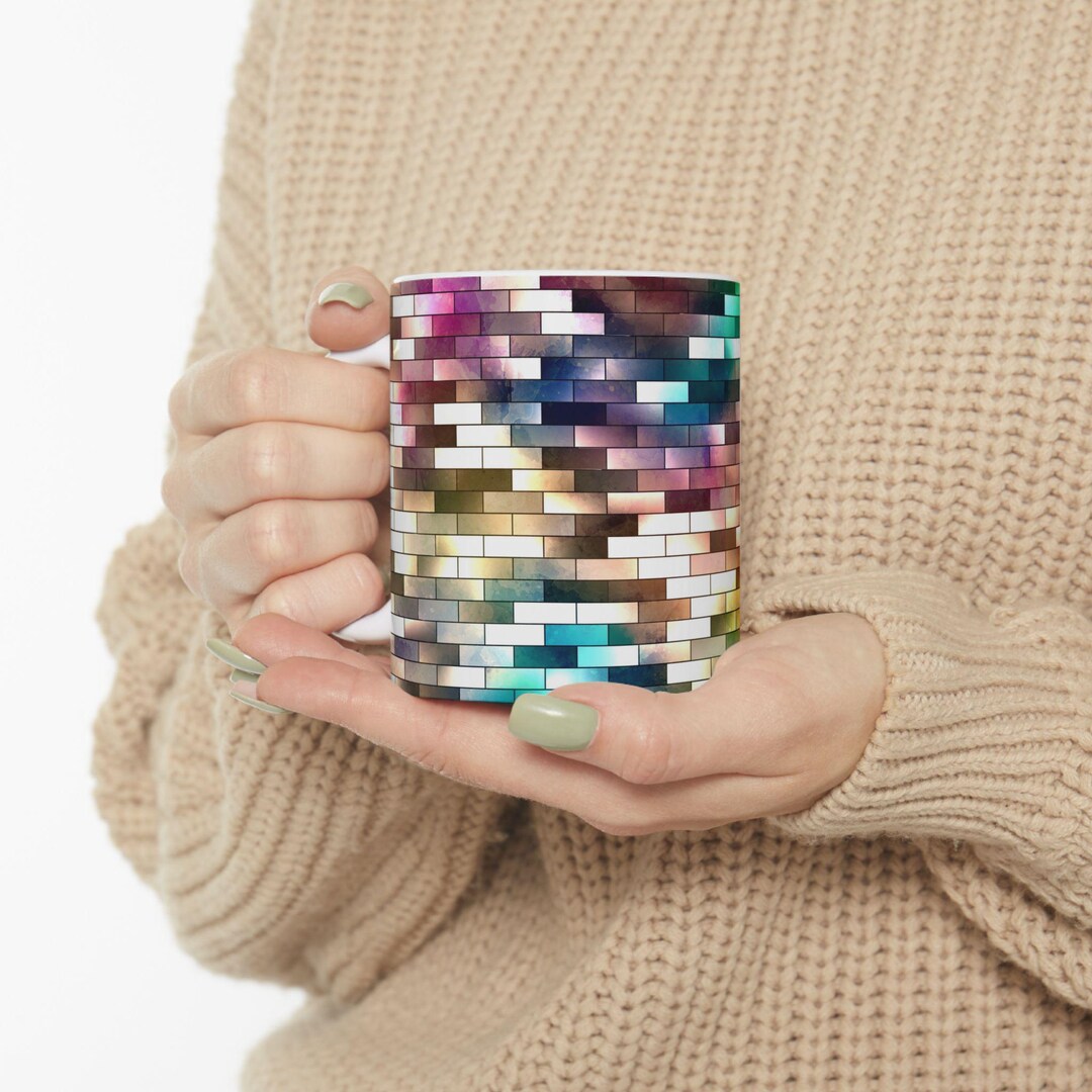 Infinity Color Tiles Mug, Tiled Spectrum Mug, Color Cascade Mosaic Mug ...