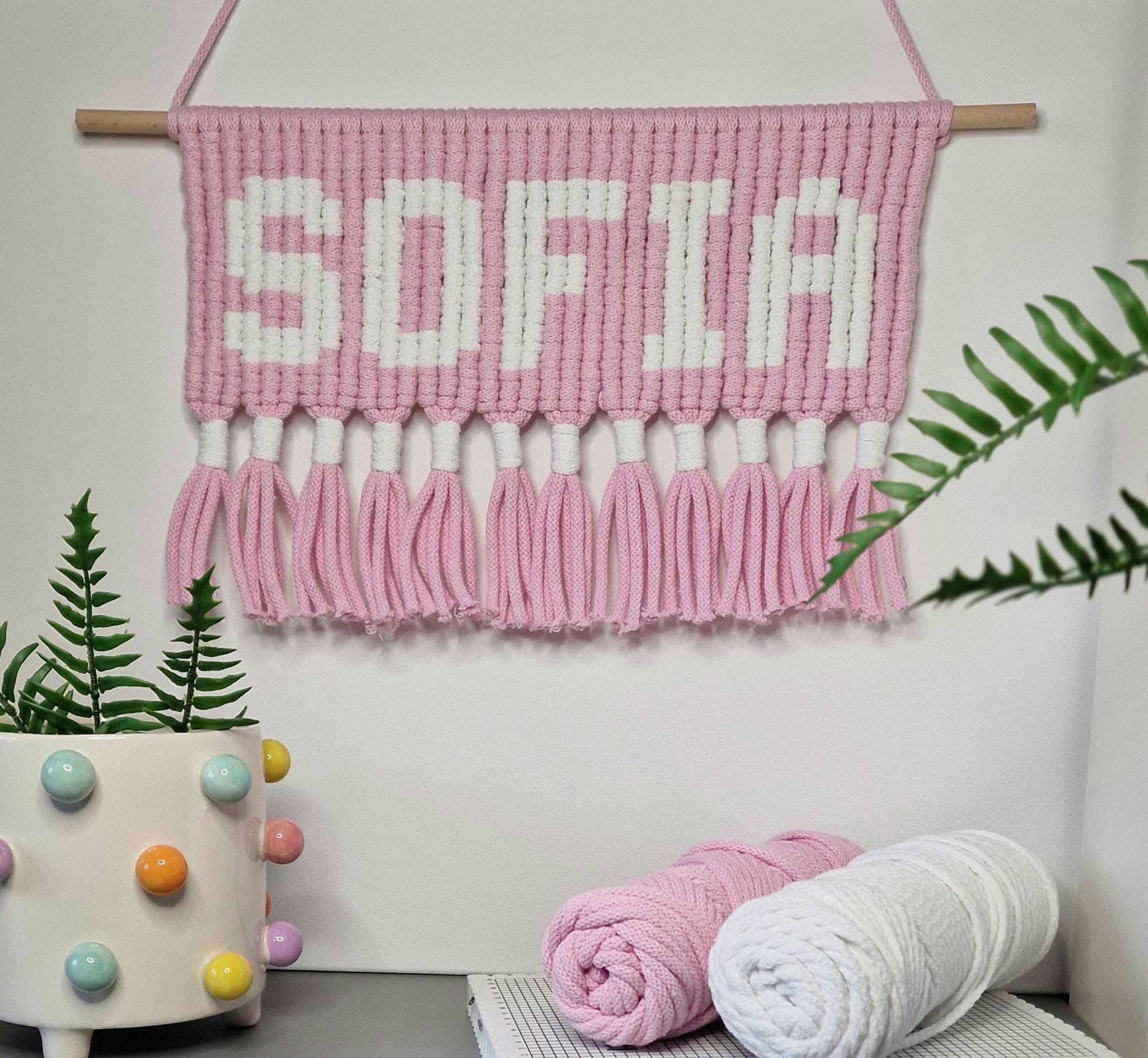 Personalized Macrame Name Sign – Custom Nursery Wall Decor – Handmade ...