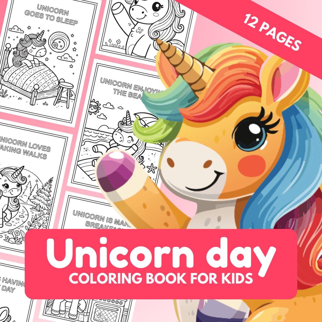 Unicorn Coloring Book Pages - Kids Coloring Pages for Girls, Fun ...