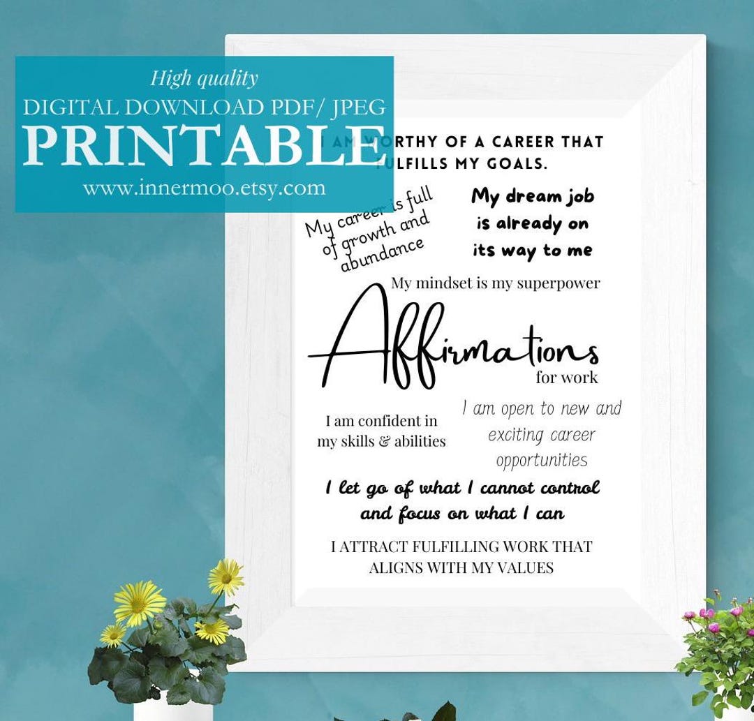 Work Affirmation Poster | Manifest Career Success in 2025 ...