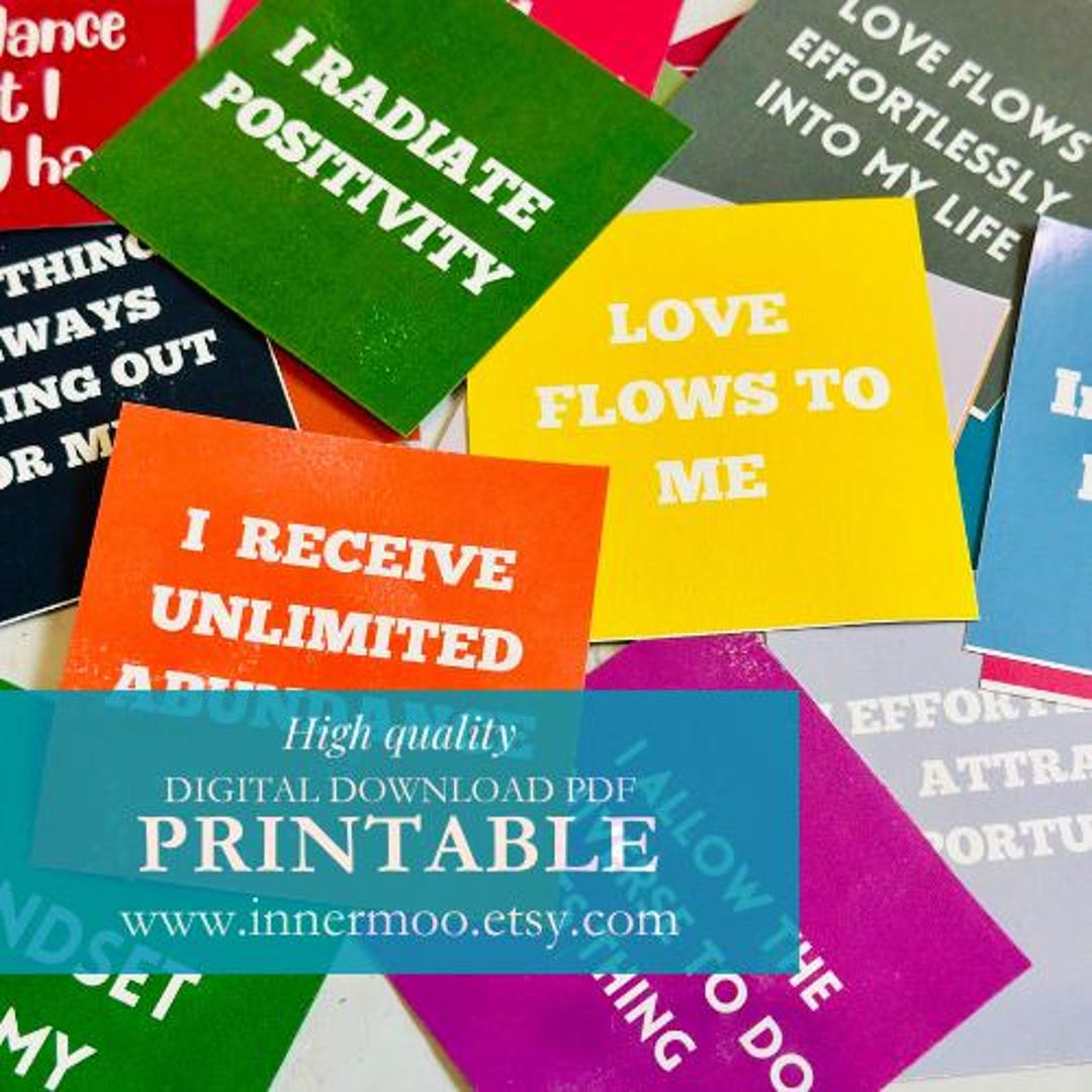 Printable Affirmation Cards - Motivational Cards for Everyone, Instant ...