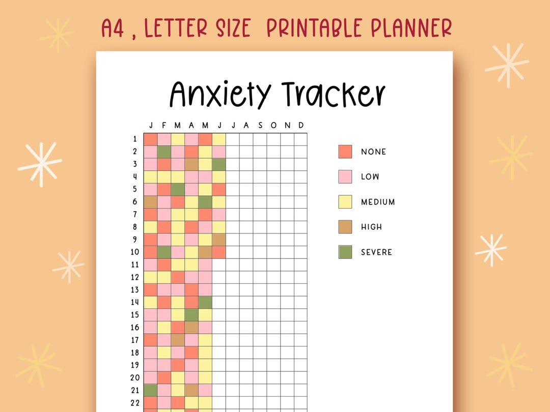 Anxiety Tracker Printable, Anxiety Log, Journal Page Printable, Track ...