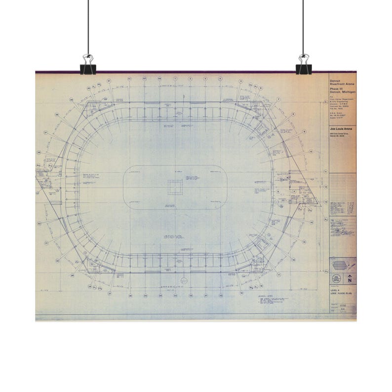 Joe Louis Arena Blueprint, Detroit Red Wings Stadium Poster - Etsy