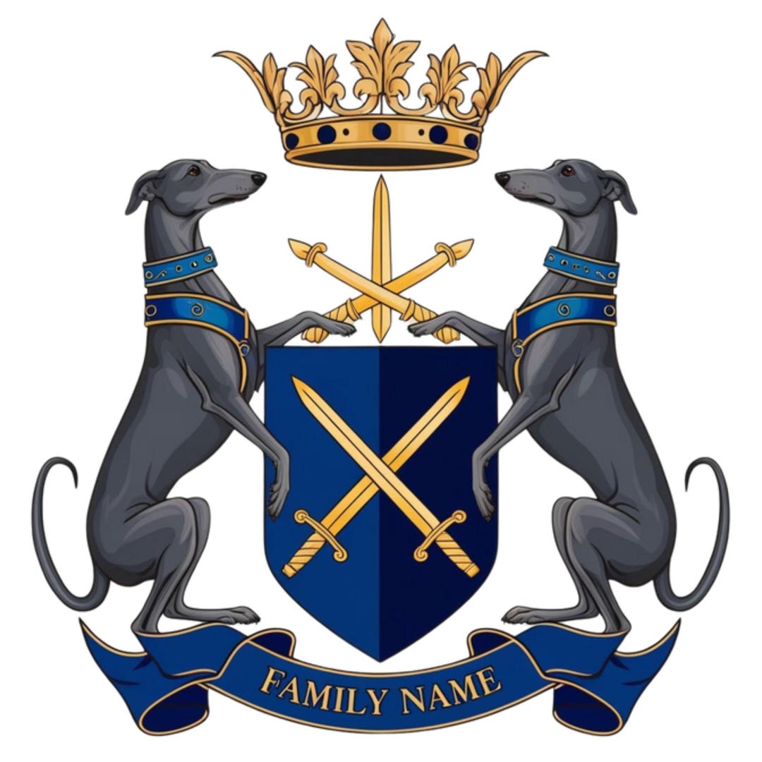 Timeless Greyhound Family Crest Downloadable Art Digital Download - Etsy