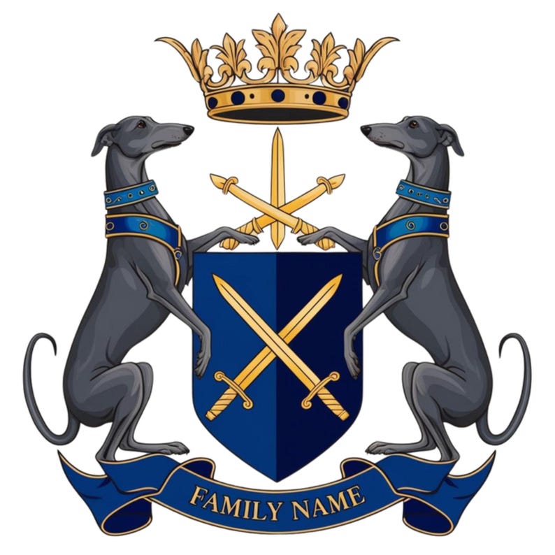 Timeless Greyhound Family Crest Downloadable Art Digital Download - Etsy