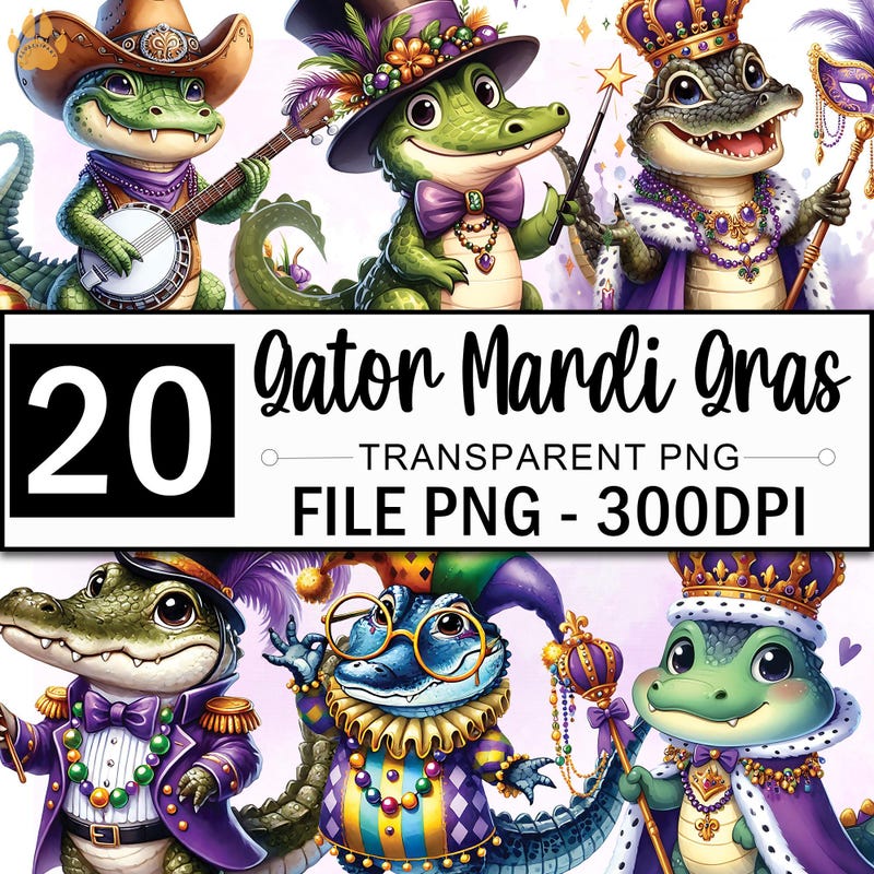 Mardi Gras Alligator Svg - Etsy
