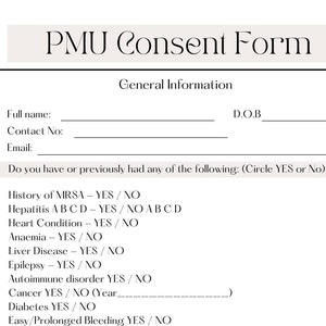 Permanent Makeup (PMU) Consent Form - Etsy