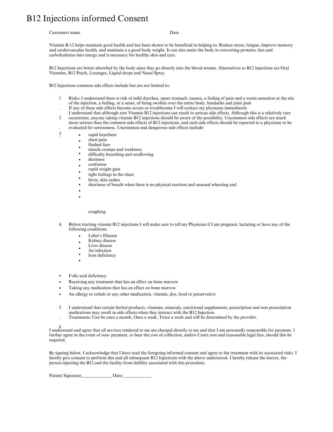 B12 Injections Consent Form - Etsy