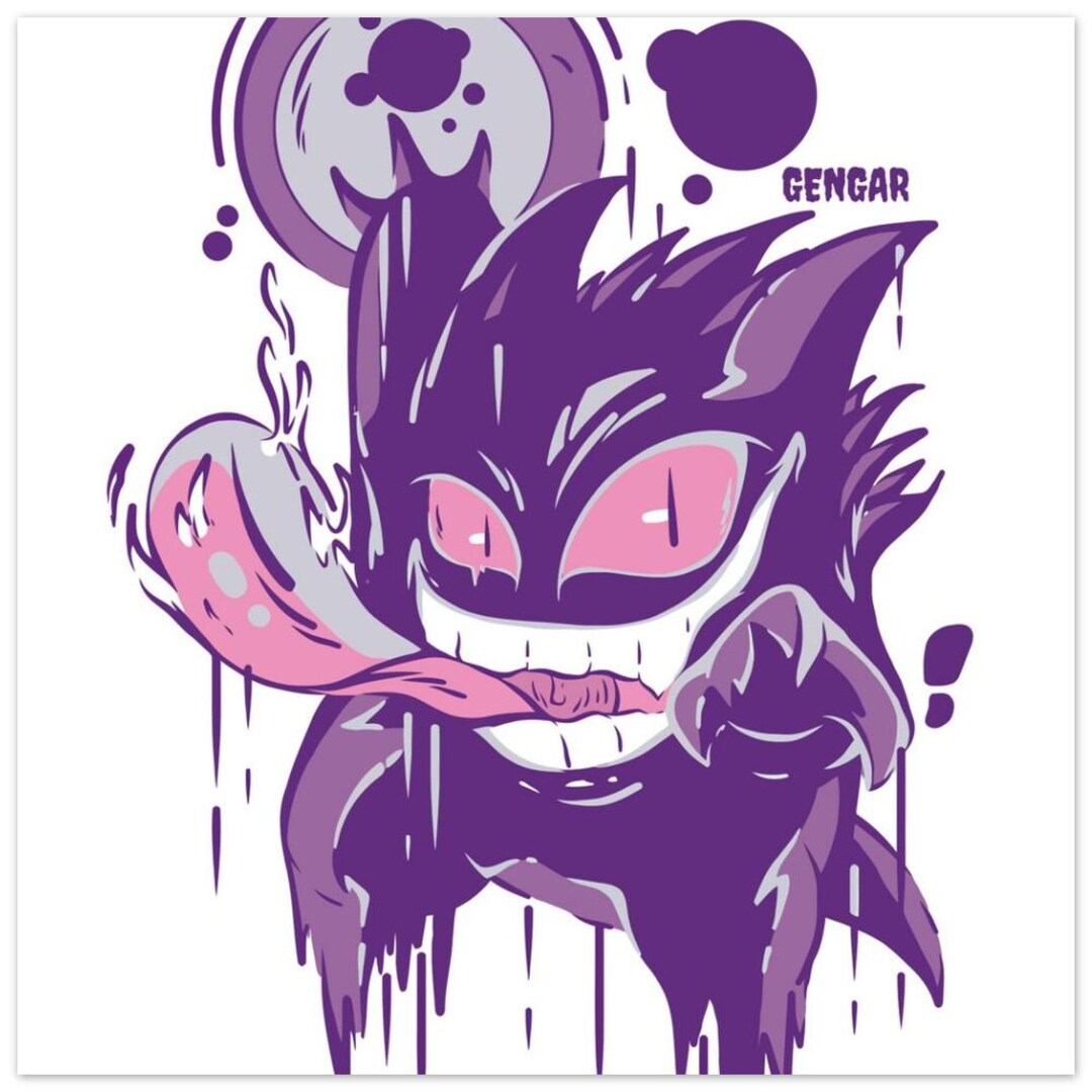 Fun Gengar Poster Premium Semi-glossy Paper Artwork for Pokémon Fans - Etsy