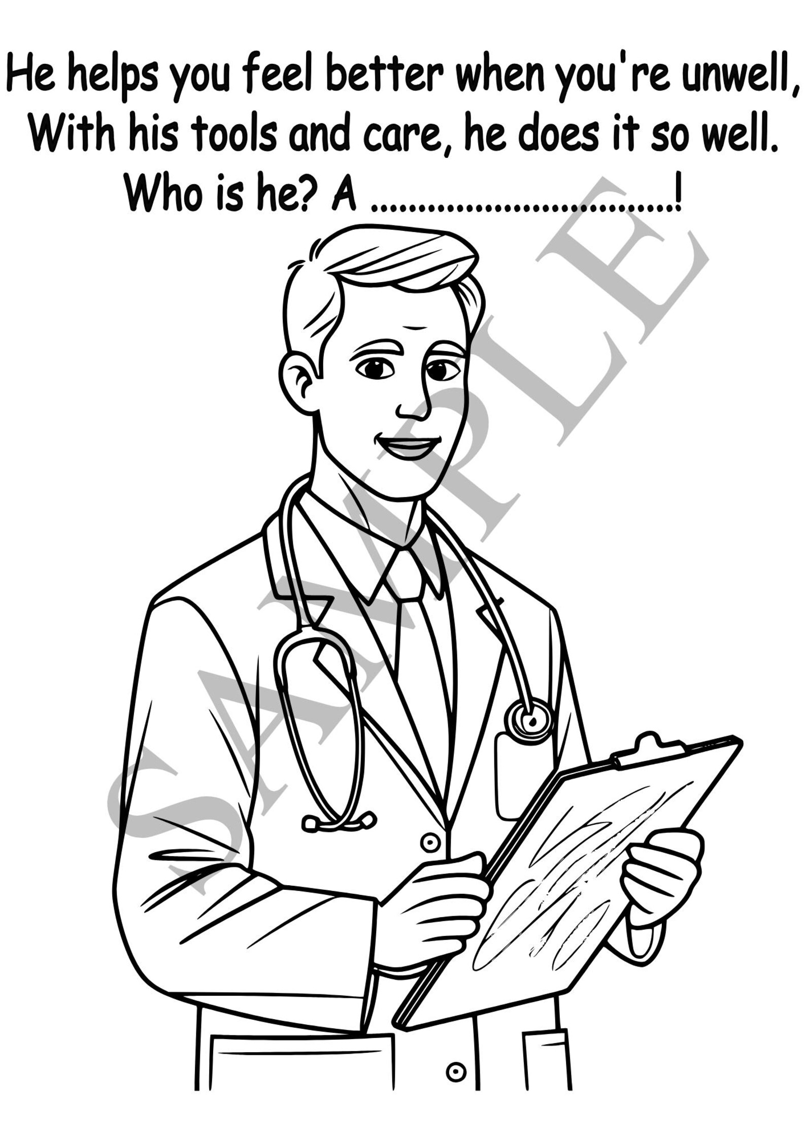 Career and Occupations Coloring Pages for Kids | Educational Printable ...