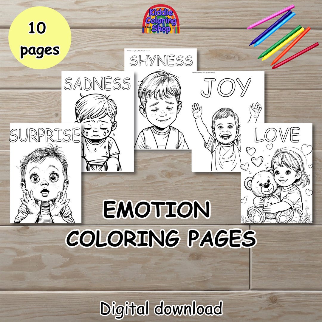 Printable Emotions Coloring Book for Kids | Emotional Learning Activity ...