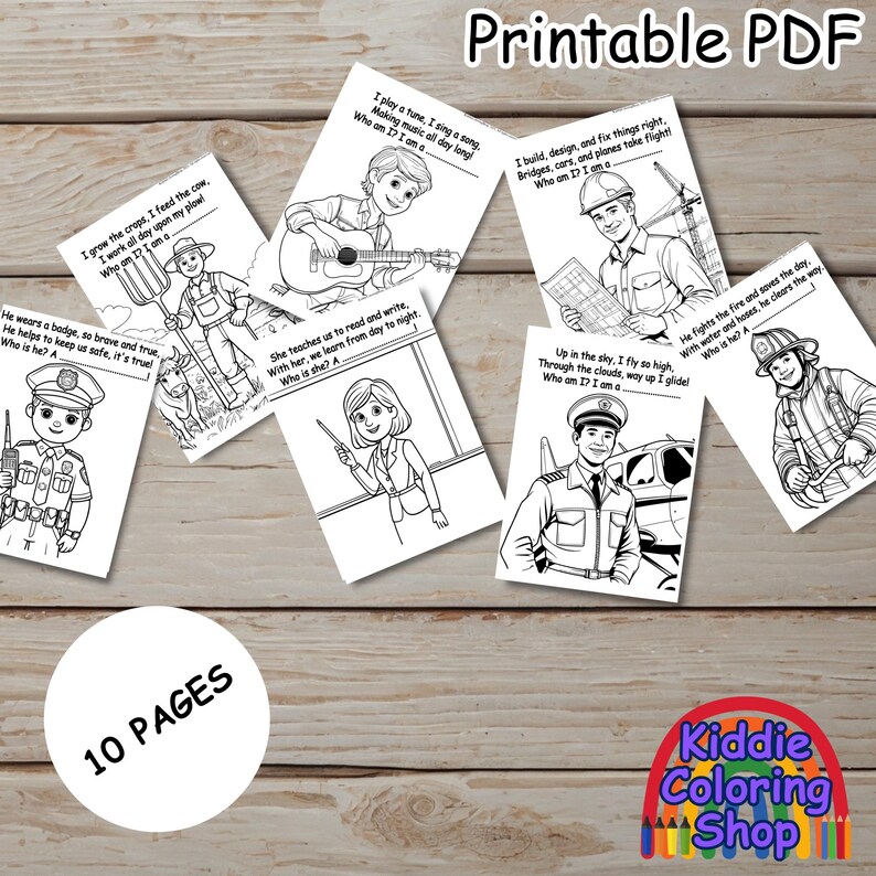 Career and Occupations Coloring Pages for Kids | Educational Printable ...