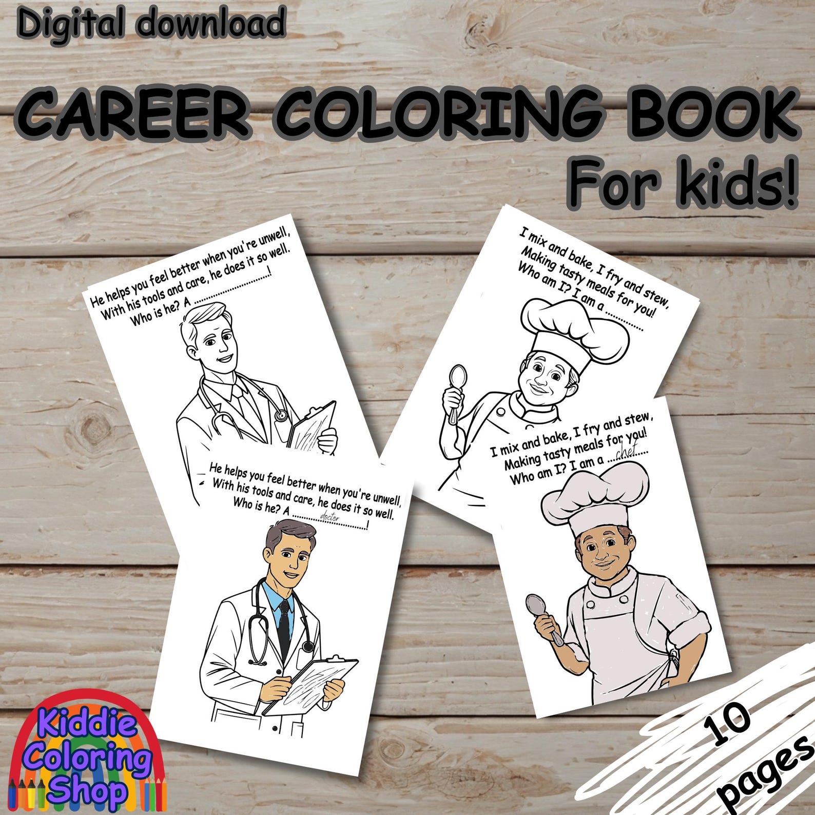 Career and Occupations Coloring Pages for Kids | Educational Printable ...