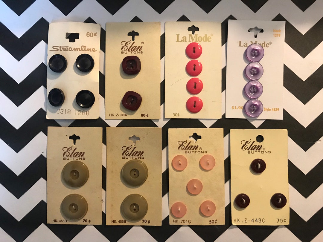 Supplies Destash 8 Sets of Buttons in Assorted Colors in Original ...
