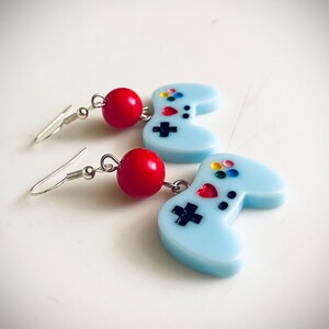 Sterling Silver Game Controller Beaded Dangle Earrings - Etsy