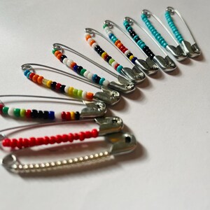Set of 10 Nostalgic Safety Pin / Handmade Friendship Pins Turquoise ...