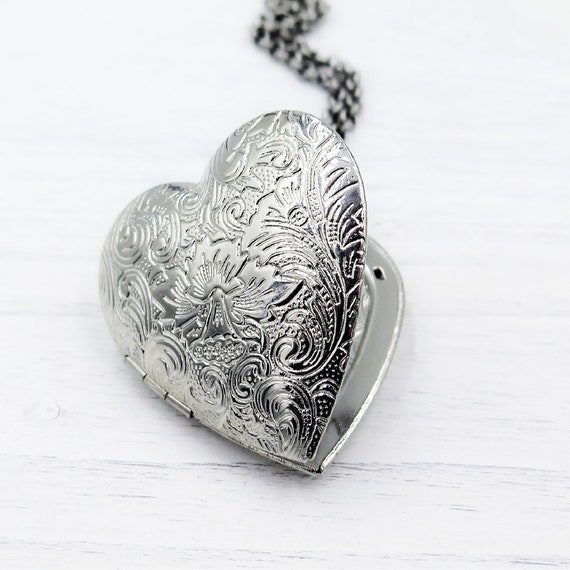 Extra large sterling silver heart locket store