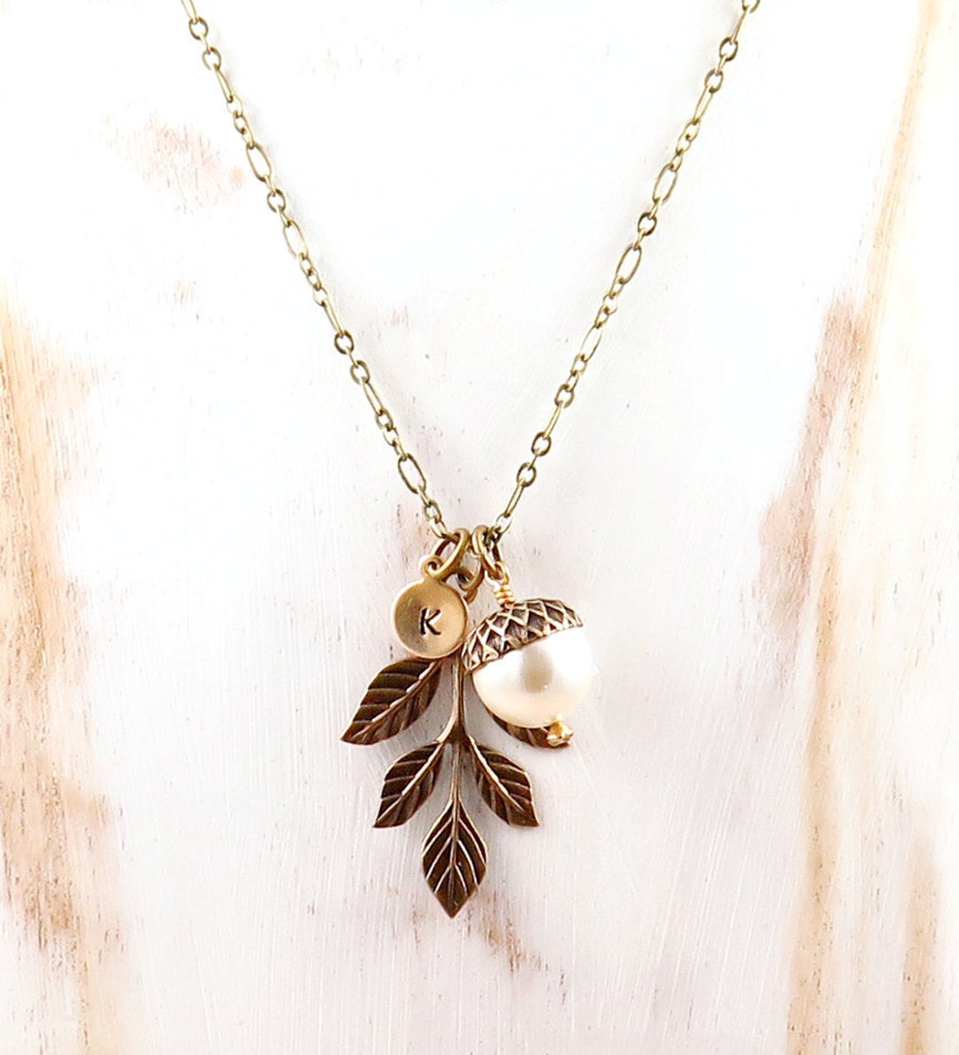Pearl Acorn Necklace, Keepsake Jewelry, Woodland, Personalized Jewelry ...