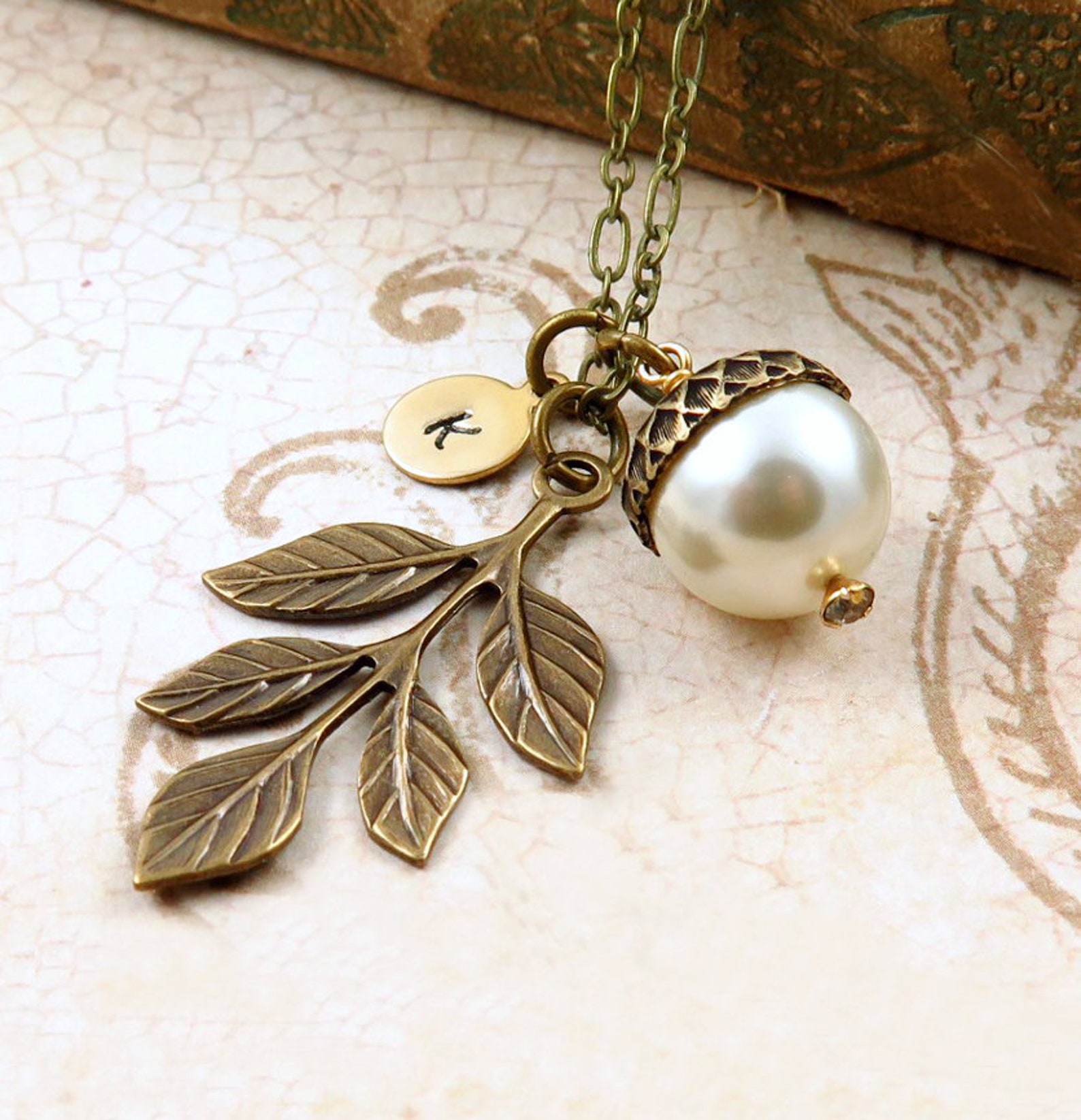 Pearl Acorn Necklace, Keepsake Jewelry, Woodland, Personalized Jewelry ...