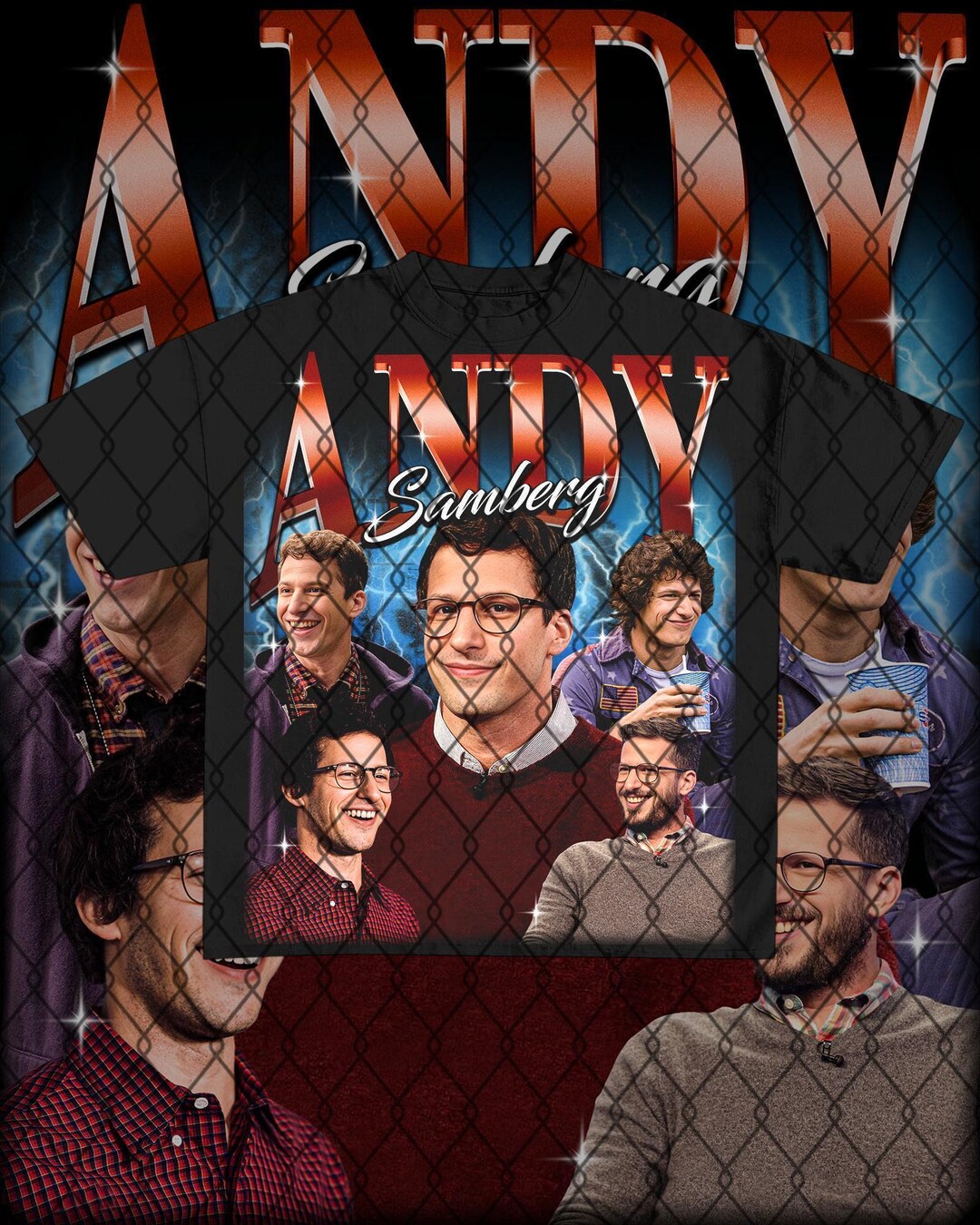 Andy Samberg PNG Digital Download, DTF Transfer Print, Bootleg Shirt ...