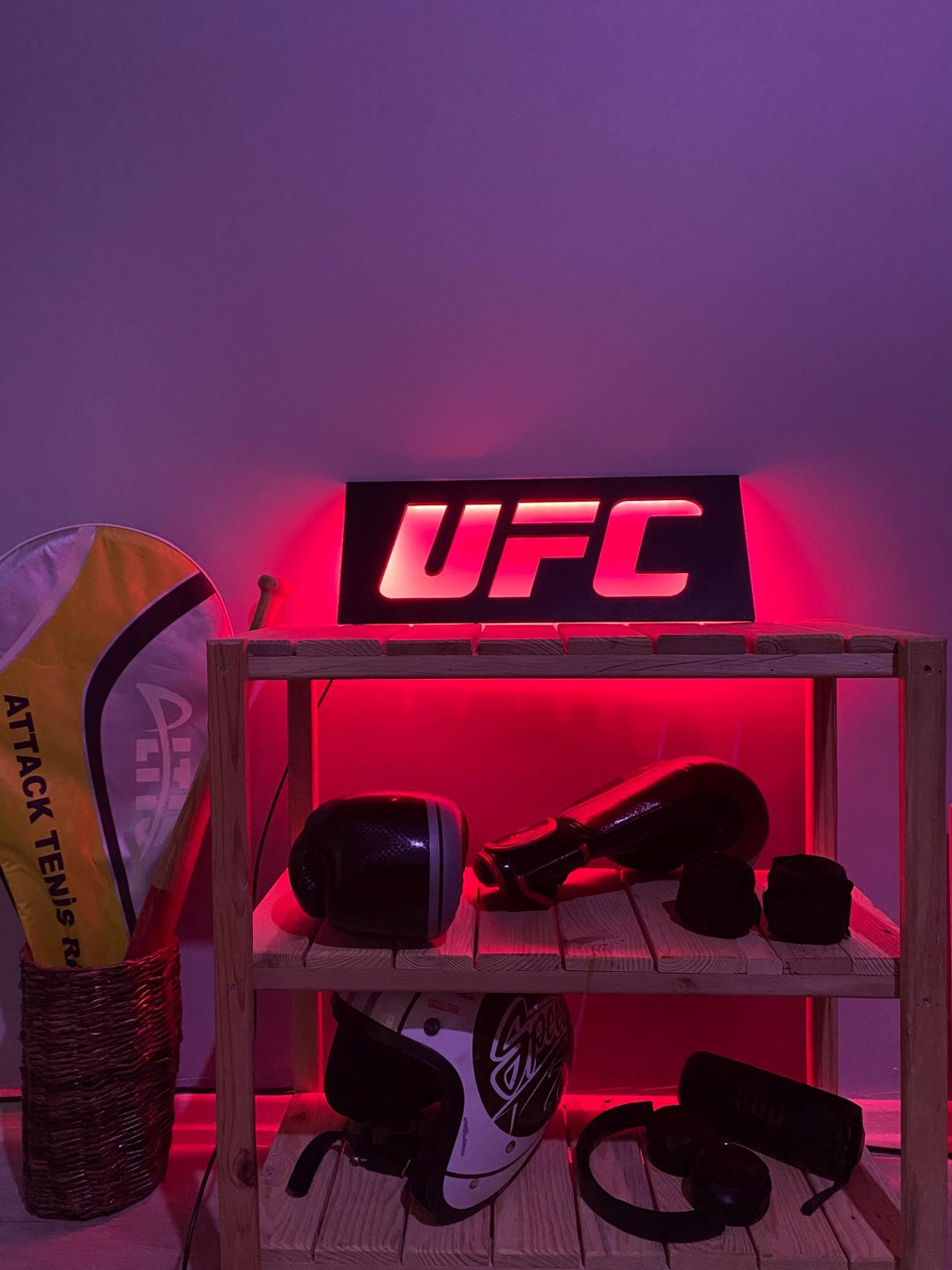 Ufc Led Sign,ufc Wall Decor,ufc Neon Sign,led Wooden Wall Art Gift ...