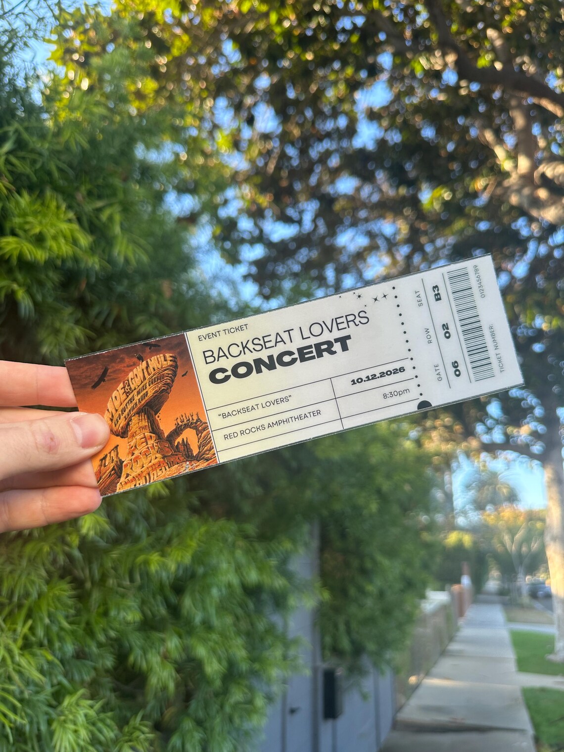 Custom Concert Ticket Memento – Personalized Keepsake for Your Special ...