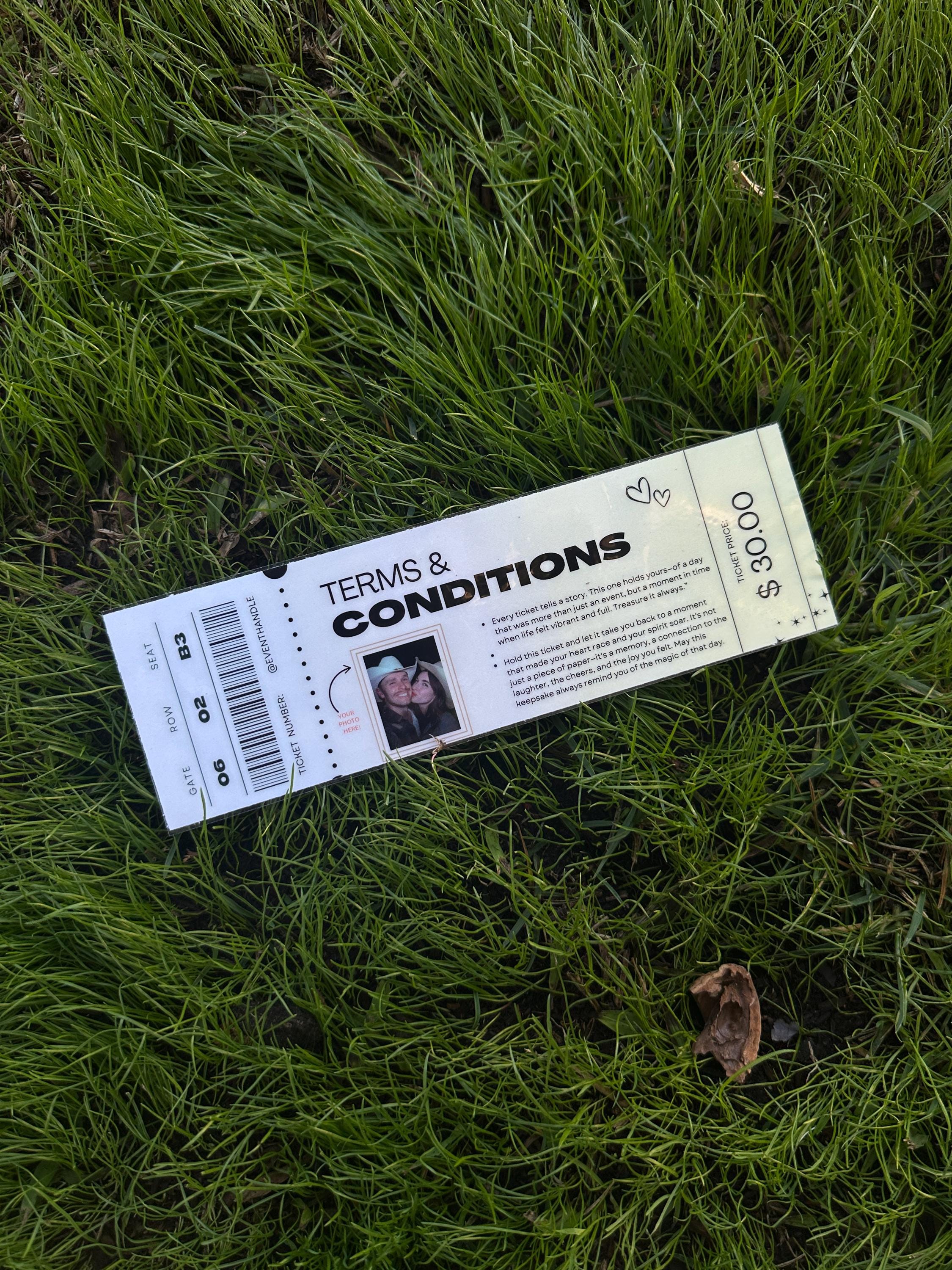 Custom Concert Ticket Memento – Personalized Keepsake for Your Special ...