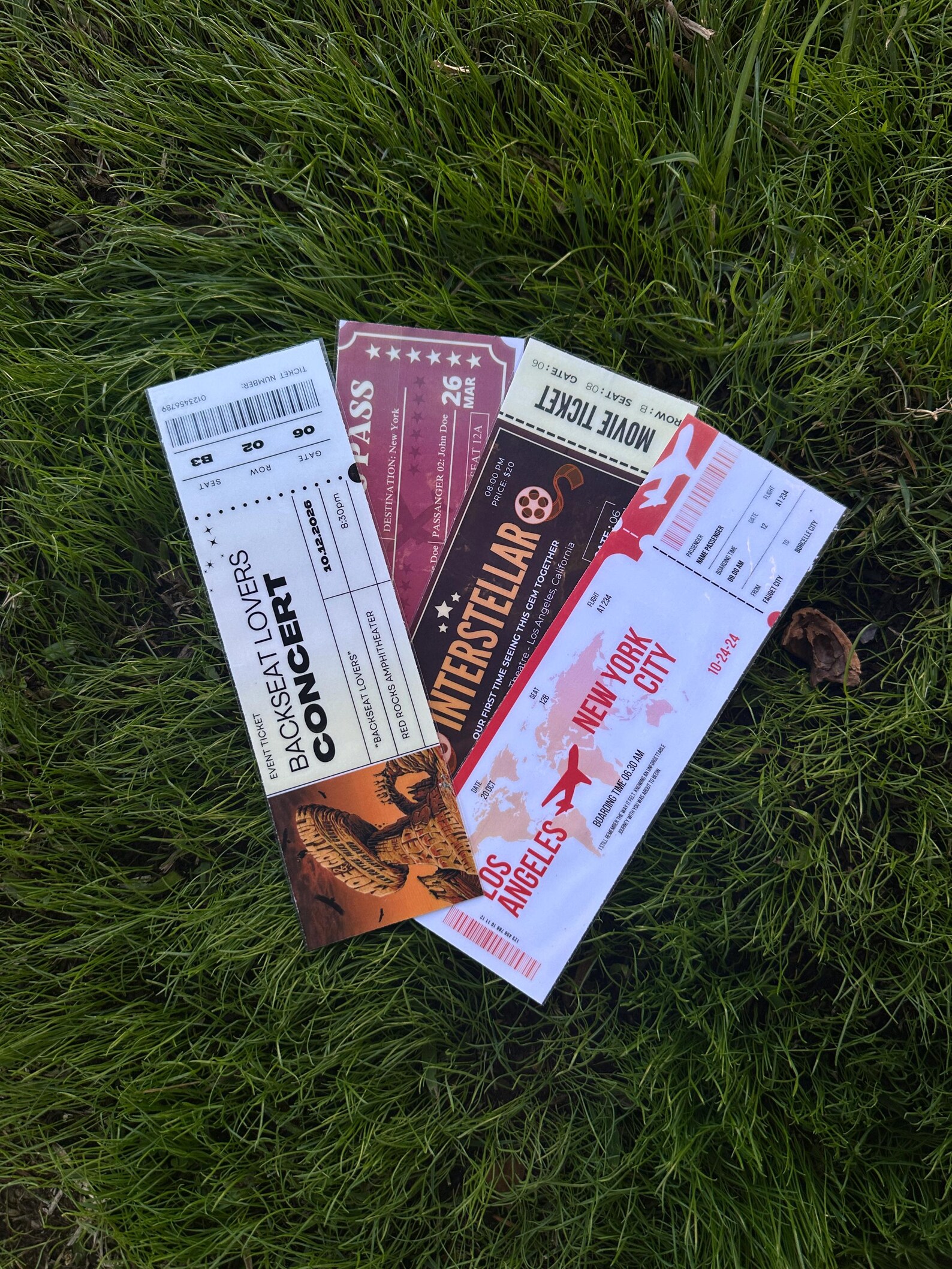 Custom Physical Movie Ticket Memento – Personalized Keepsake for Your ...