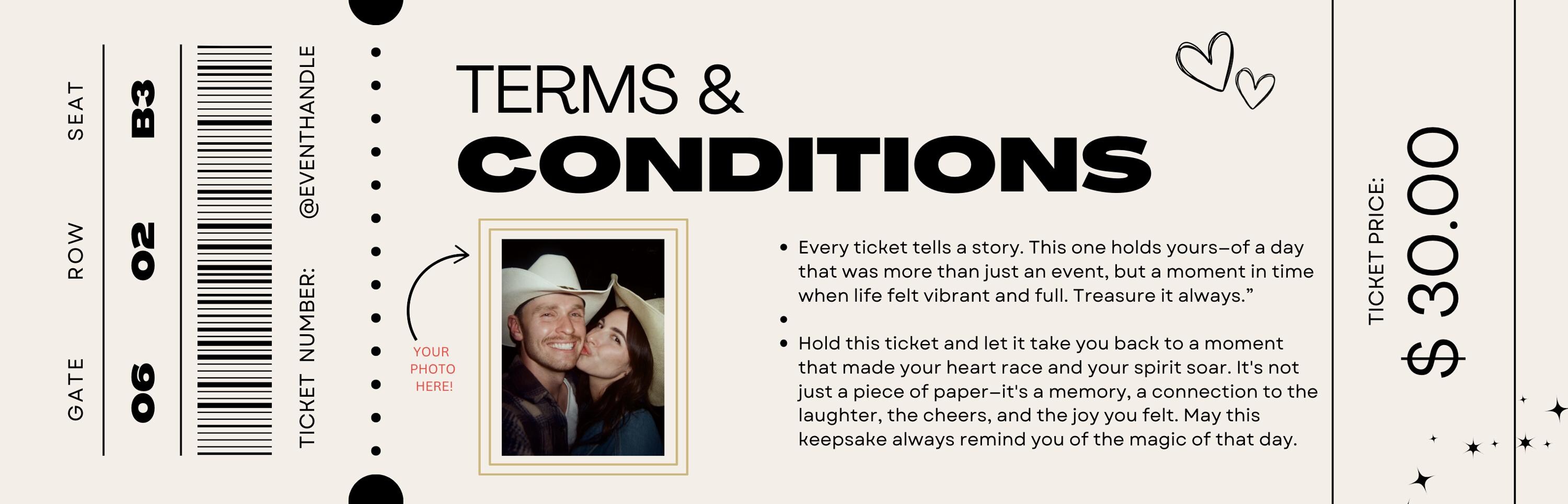 Custom Concert Ticket Memento – Personalized Keepsake for Your Special ...