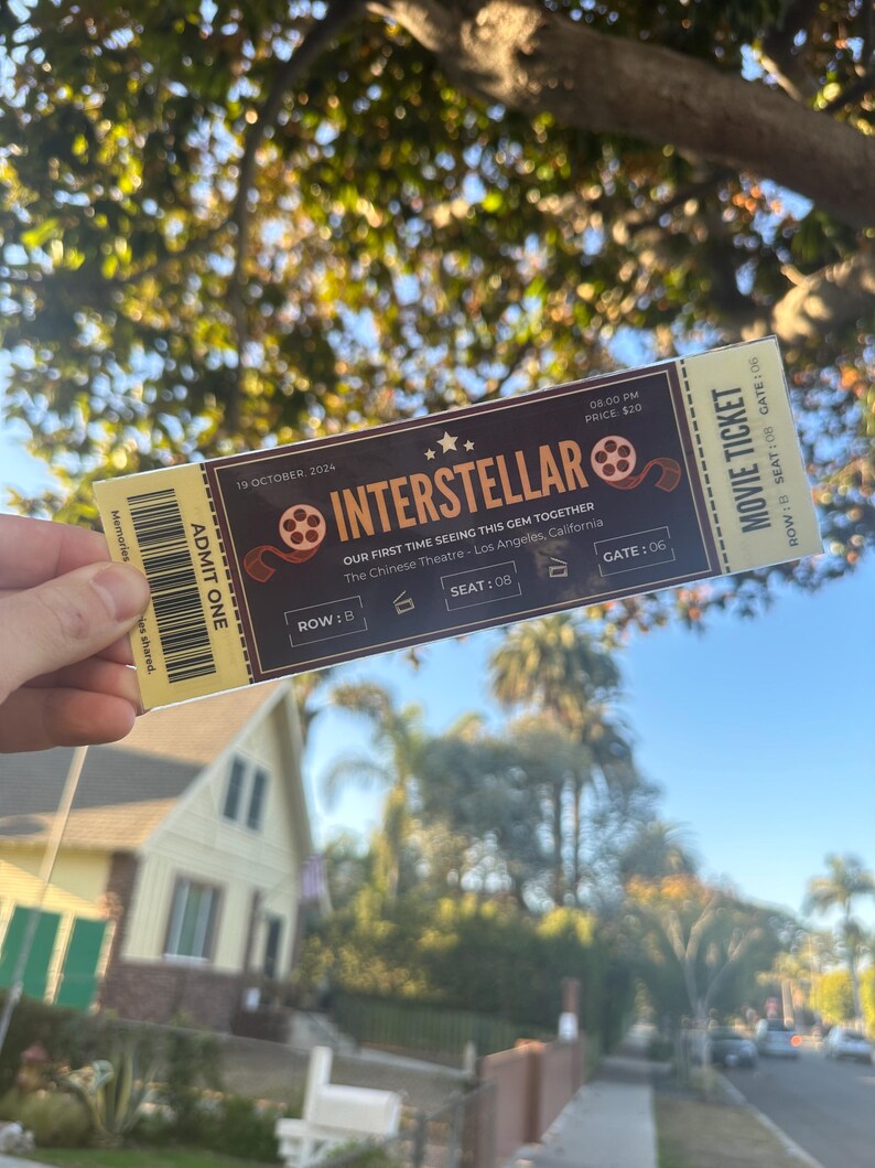 Custom Physical Movie Ticket Memento – Personalized Keepsake for Your ...