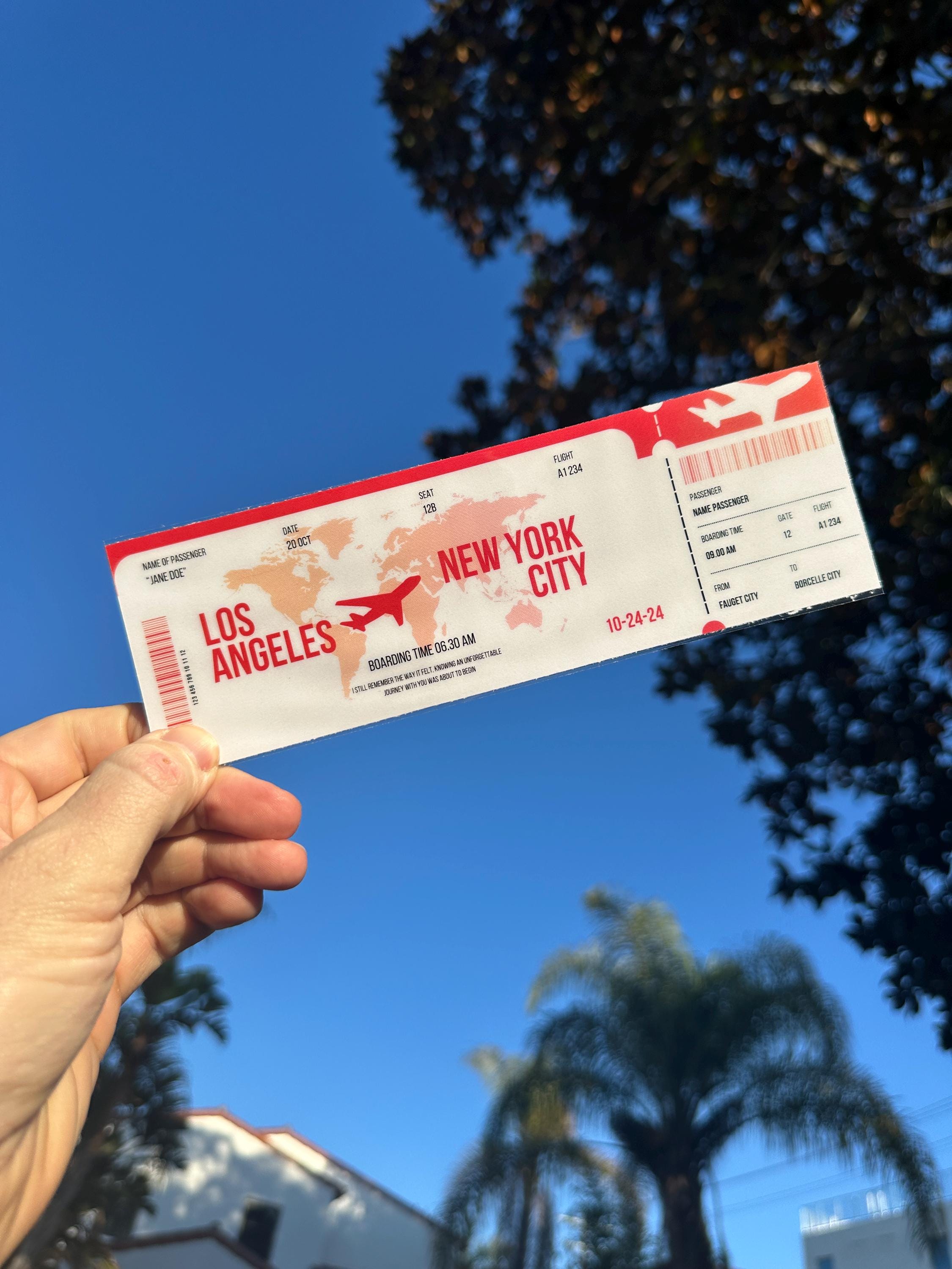 Customizable Physical Plane Ticket Memento – Your Ticket REIMAGINED - Etsy