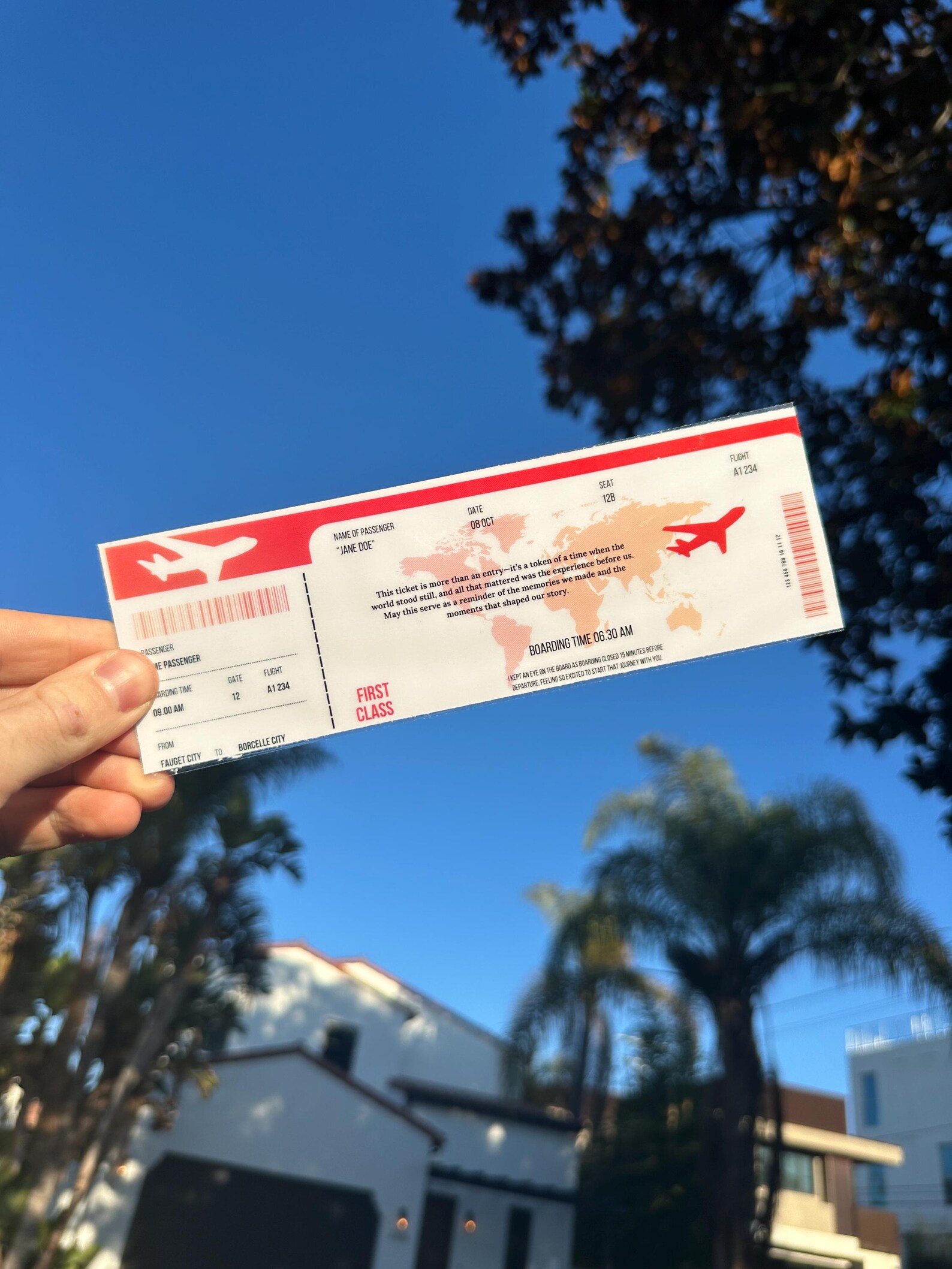 Customizable Physical Plane Ticket Memento – Your Ticket REIMAGINED - Etsy