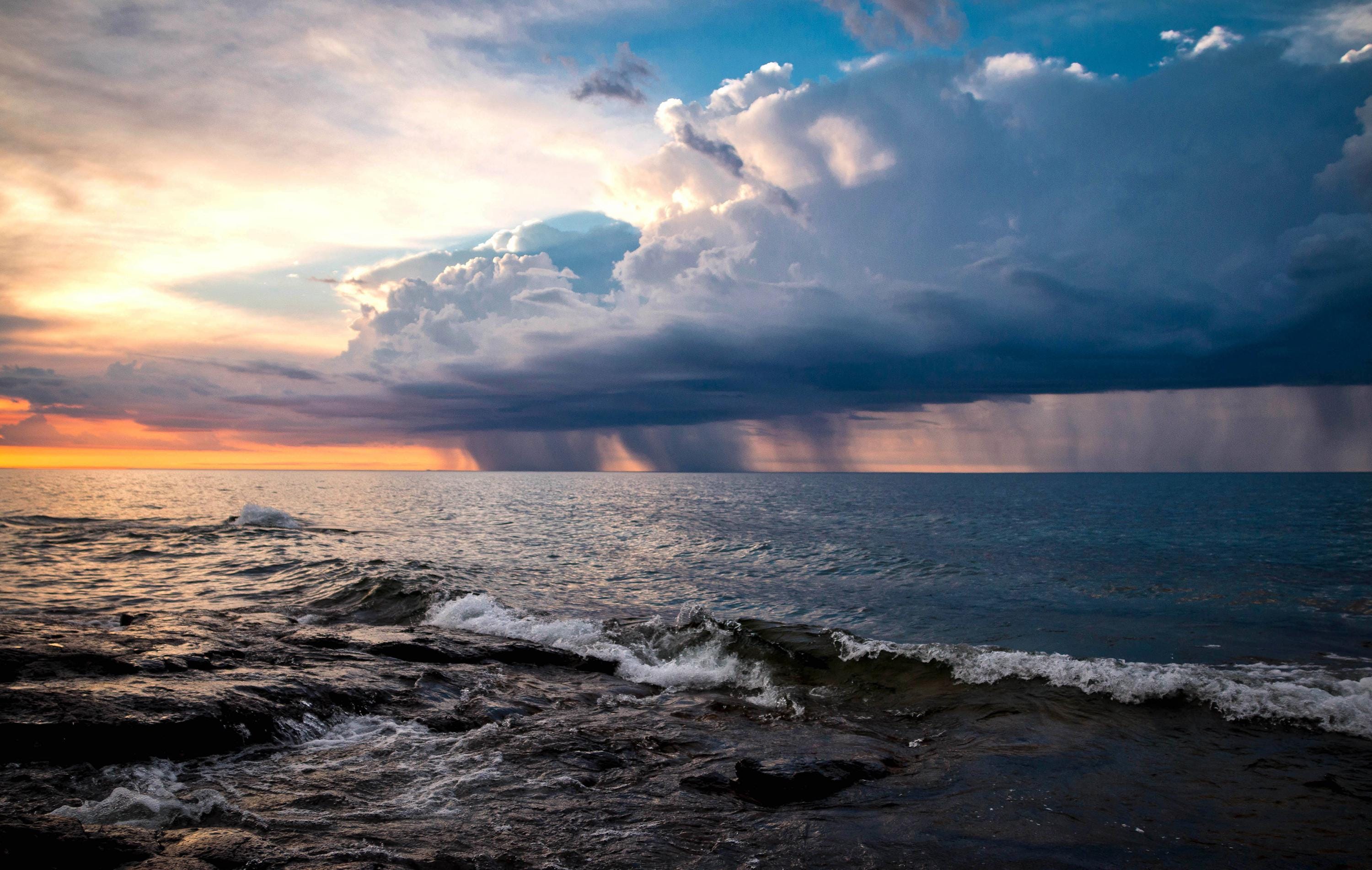Storm Over Lake Superior - Photograph Taken in Tofte, Minnesota as a ...