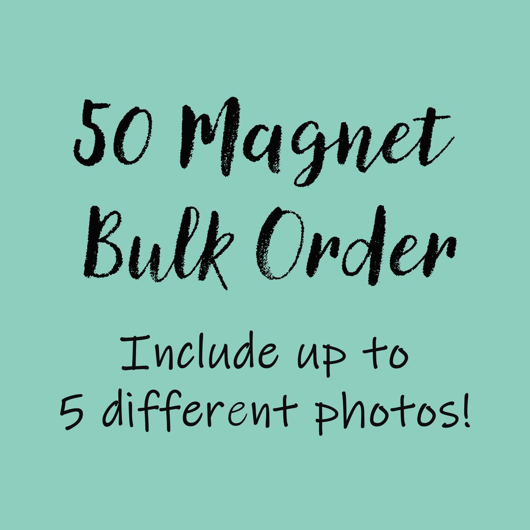 50 Magnet Bulk Order - 50 Round Photo Magnets | Includes up to Five ...