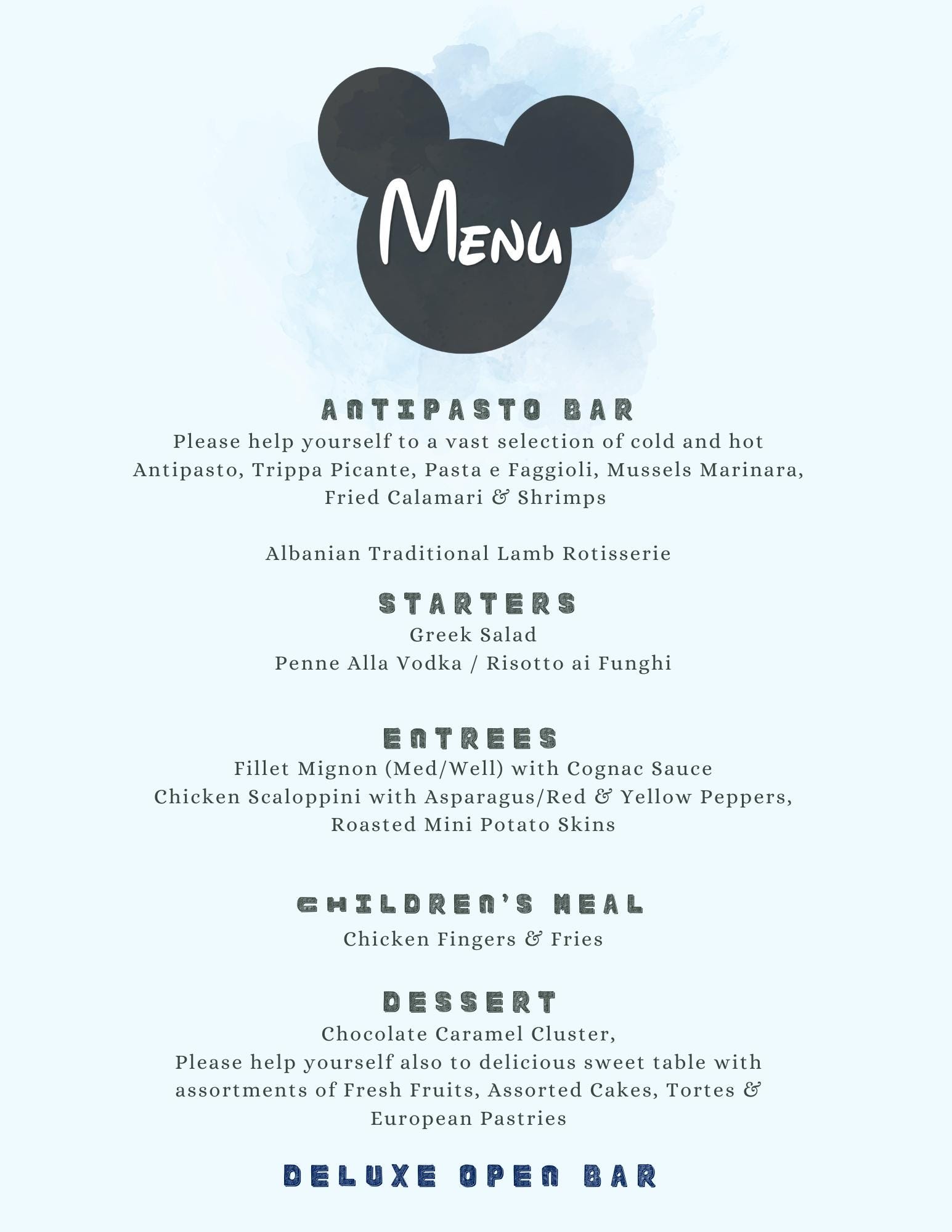 INSTANT DOWNLOAD Boy Mickey Mouse 8x11 Editable Menu Sign! - Etsy
