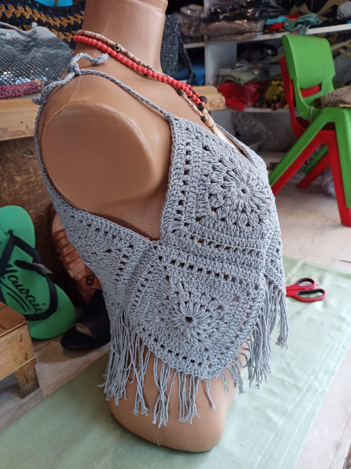 Handmade Crochet Crop Top – Boho Summer Festival Top With Tassels ...