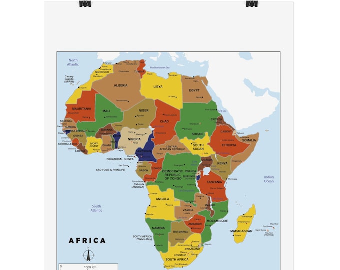 Printable Political Map of Africa |country Borders and Capitals ...