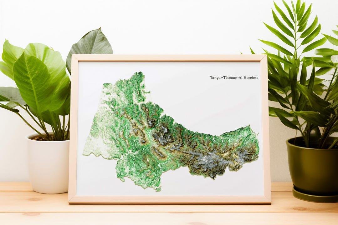 Tangier-tetouan-al Hoceima Relief Map | 3D Effect Map | A0 Size Wall ...