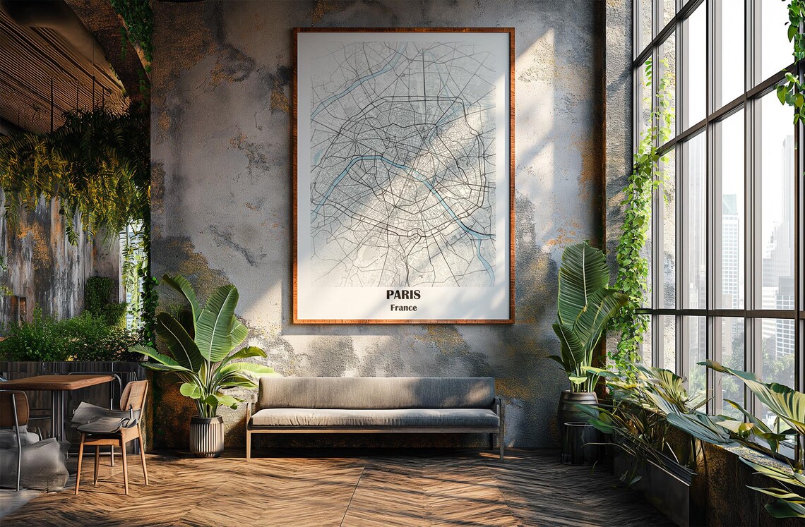 Paris Map | Vintage City Map of Paris | Printable Topographic Paris Map ...