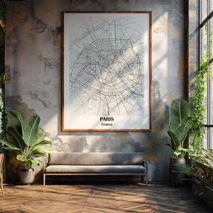 Paris Map | Vintage City Map of Paris | Printable Topographic Paris Map ...