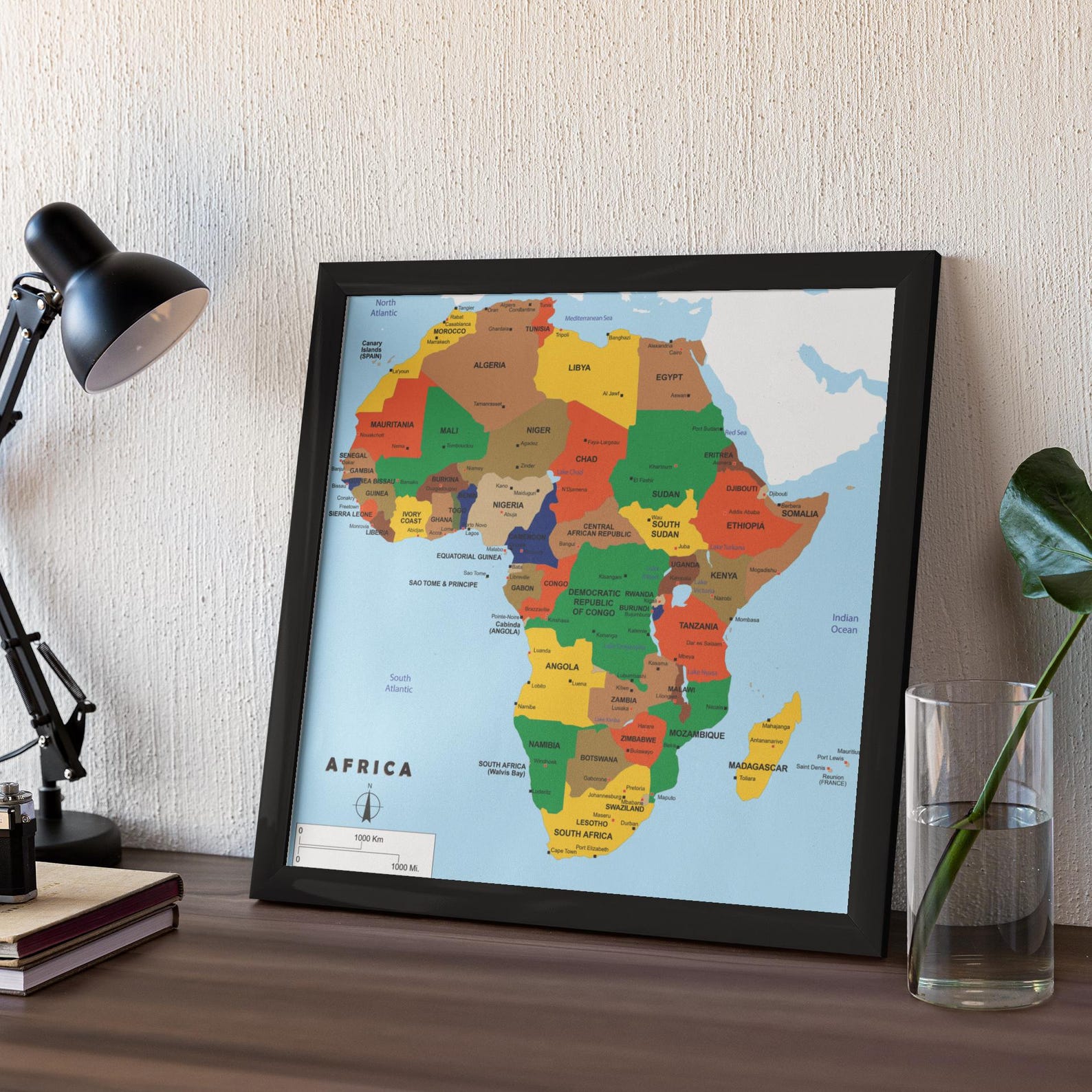 Printable Political Map of Africa |country Borders and Capitals ...