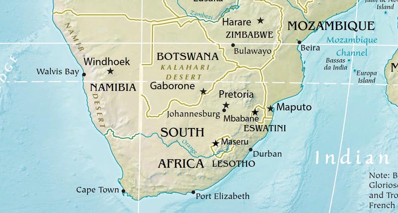 Printable Political Map of Africa |country Borders and Capitals ...