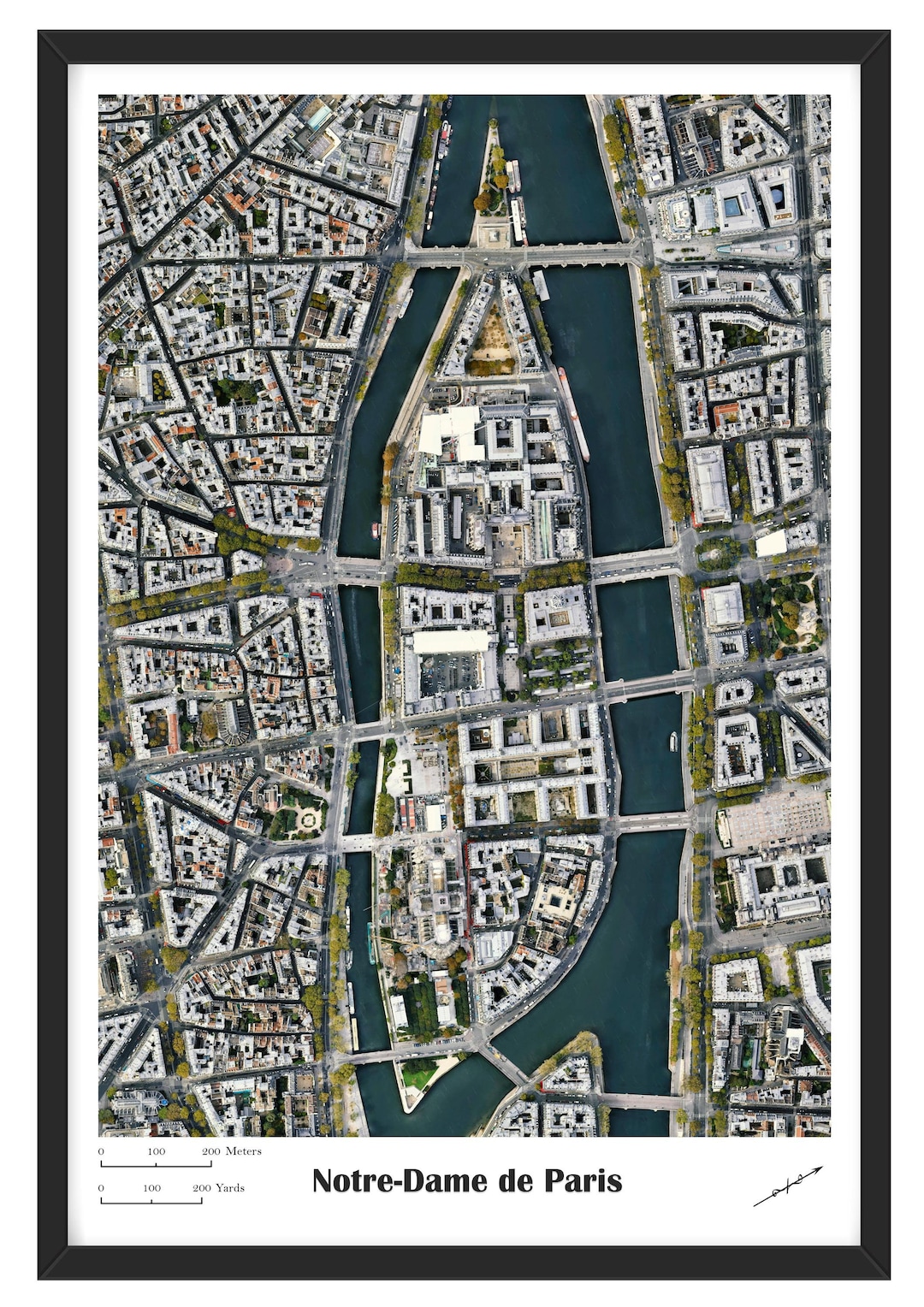 Notre Dame De Paris Satellite Image | Paris Aerial View | Gothic ...