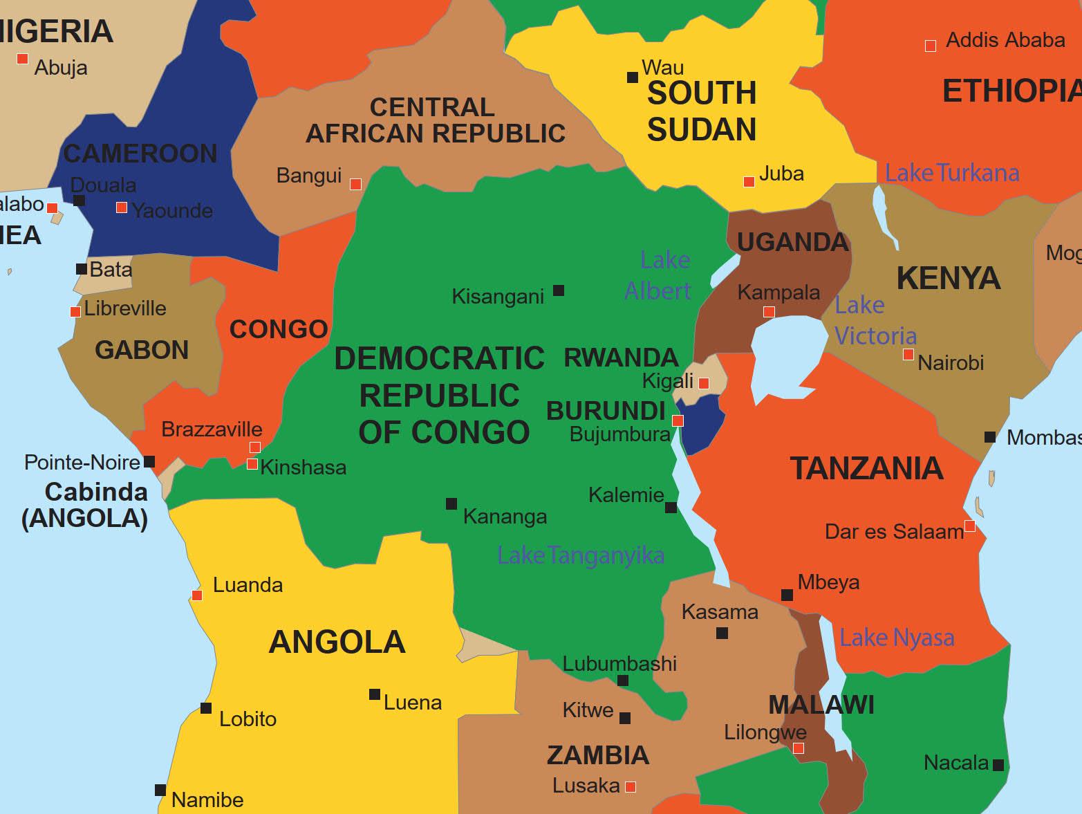 Printable Political Map of Africa |country Borders and Capitals ...