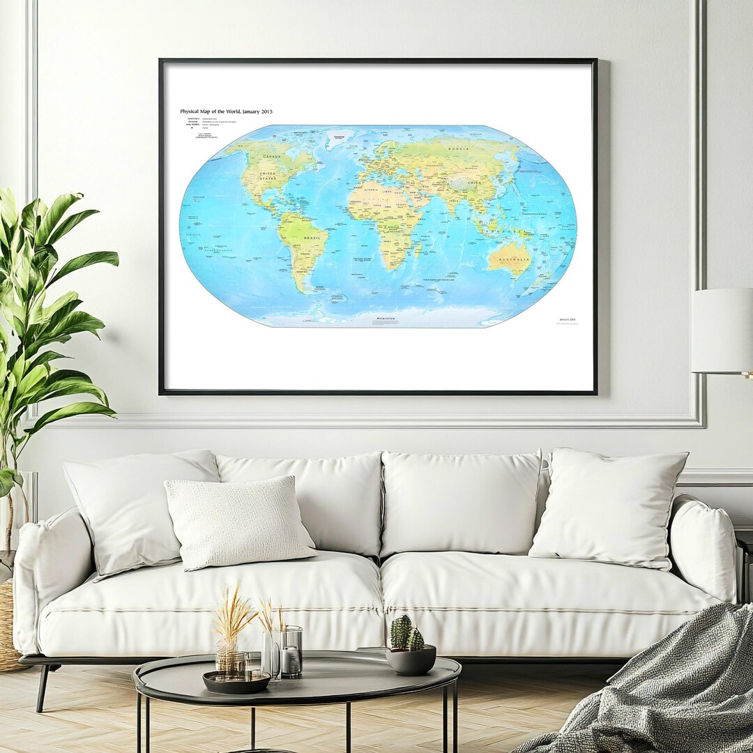 Printable World Map | Political World Map Wallpaper | | A0 Digital ...