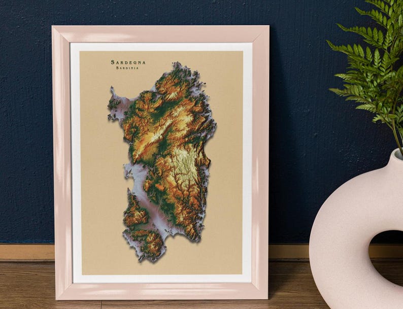Sardinia Map| Sardinia Relief Map | Printable Terrain Map | Italy Map ...